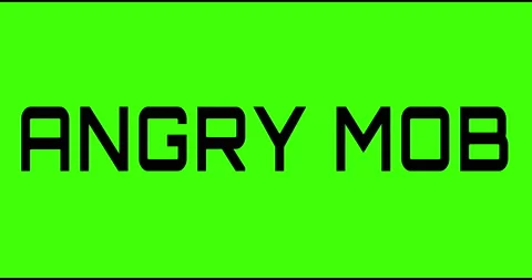 Angry Mob text green screen, masked glit... | Stock Video | Pond5