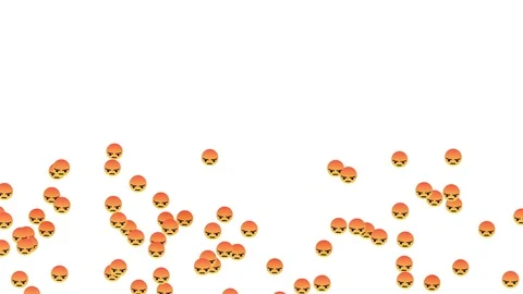 Angry reaction icon on Facebook live vid... | Stock Video | Pond5