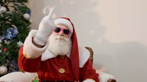 Angry Santa showing middle finger. Santa... | Stock Video | Pond5