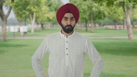 Angry Sikh Indian man looking to the cam... | Stock Video | Pond5