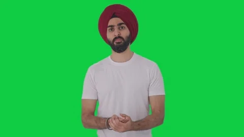 Angry Sikh Indian man looking Green scre... | Stock Video | Pond5