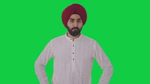 Angry Sikh Indian man looking to the cam... | Stock Video | Pond5