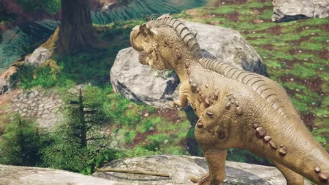 Angry T-Rex Roar on Rocks Jurassic World... | Stock Video | Pond5