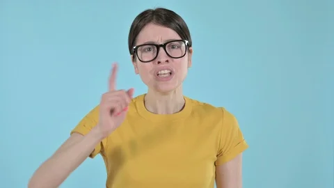 Angry Young Woman Arguing on Purple Back... | Stock Video | Pond5