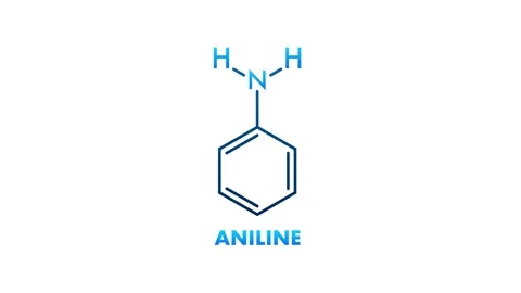 Aniline Molecule Structure on White and ... | Stock Video | Pond5