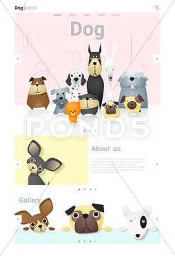 Animal website template banner and infographic with Dog: Graphic #62932669