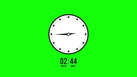 Animated 12 Hour Clock on Green Screen | Stock Video | Pond5