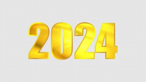 Animated 2024 Number with Gold Flag Wavi... | Stock Video | Pond5