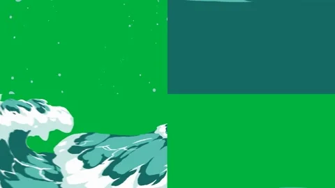 Animated 2d character cartoon ocean wave... | Stock Video | Pond5