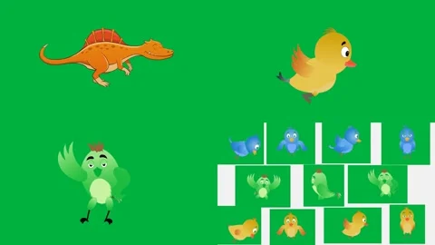 Animated 2d character green screen with ... | Stock Video | Pond5