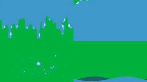 Animated 2D character with splash wave f... | Stock Video | Pond5