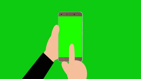 Animated 2D hand swiping finger over gre... | Stock Video | Pond5