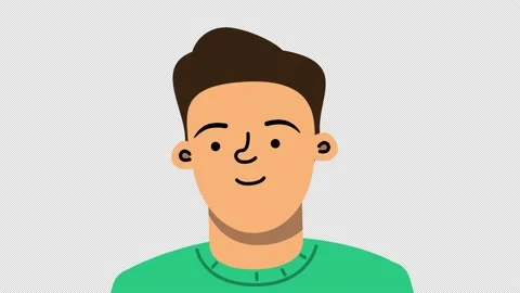 Animated 2D Man Communicating On Webcam ... | Stock Video | Pond5