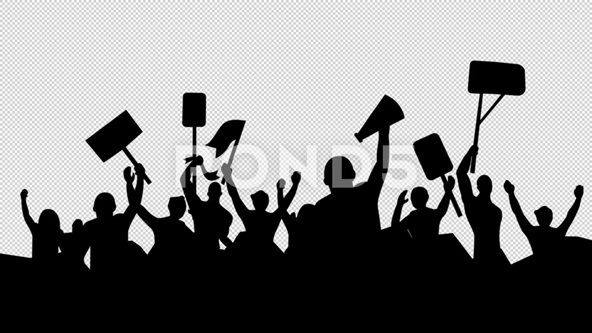 Crowd Protest Silhouette