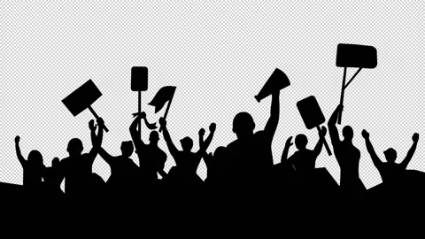 Animated 2D Protest Silhouettes With No ... | Stock Video | Pond5