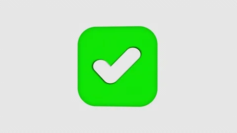 Animated 3D check mark icon on transpare... | Stock Video | Pond5