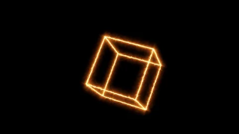 Animated 3d cube spinning in the air ,bl... | Stock Video | Pond5