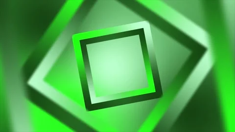 Animated 3d green color rotating square ... | Stock Video | Pond5