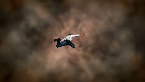 Animated 3D Man, Falling Through Cloud E... | Stock Video | Pond5