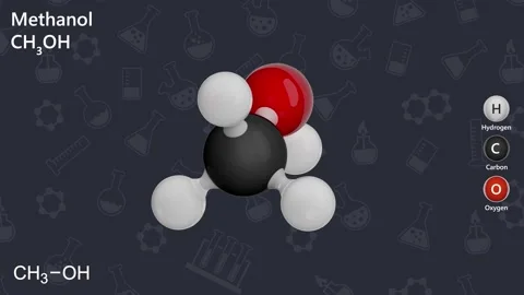 The Animated 3D model of methanol molecu... | Stock Video | Pond5