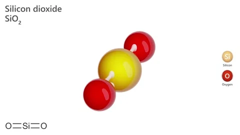 Animated 3D model of a molecule SiO2. wh... | Stock Video | Pond5