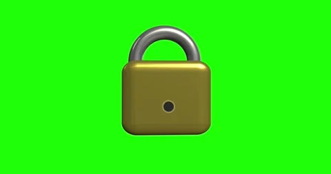 Animated 3D Padlock on Green Screen Back... | Stock Video | Pond5