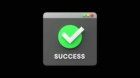 Animated 3d render success notification ... | Stock Video | Pond5