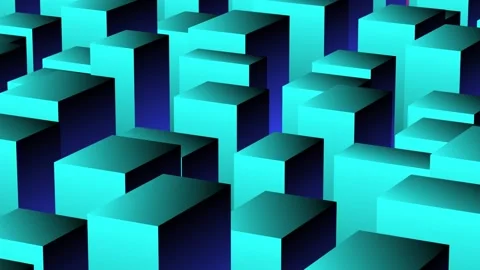 Animated 3D rotating blue color cubes pa... | Stock Video | Pond5