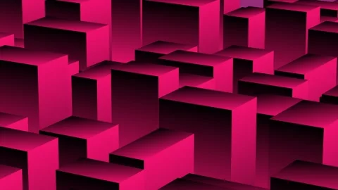 Animated 3D rotating pink color cubes pa... | Stock Video | Pond5