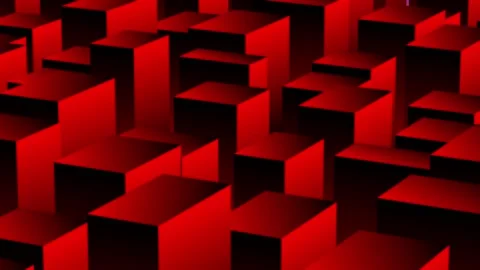 Animated 3D rotating red color cubes pat... | Stock Video | Pond5
