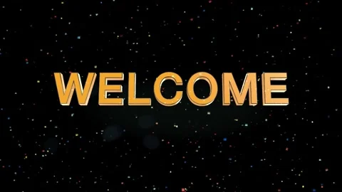 animated 3d welcome title with confetti ... | Stock Video | Pond5
