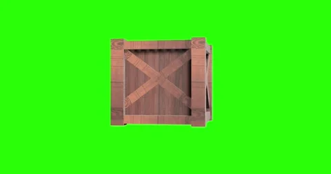 Animated 3D Wooden Crate on Green Screen... | Stock Video | Pond5