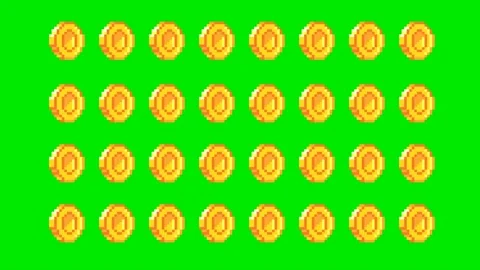 Animated 8 bit rotating coins. Animation... | Stock Video | Pond5