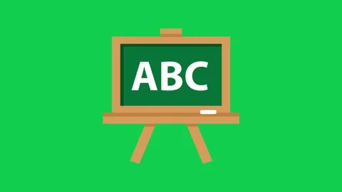 Animated ABC chalkboard on green screen ... | Stock Video | Pond5