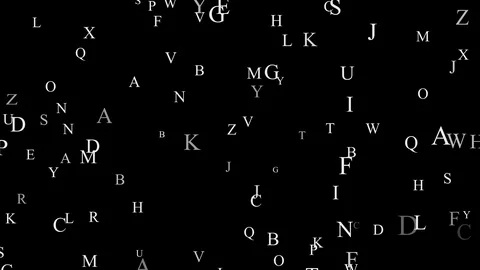 Animated ABC characters flying over back... | Stock Video | Pond5