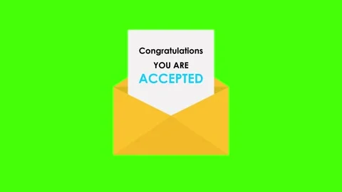 Animated Acceptance Letter Yellow Envelo... | Stock Video | Pond5