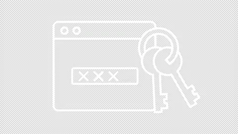 Animated access white line icon | Stock Video | Pond5