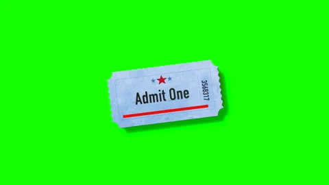 Animated admission ticket green screen | Stock Video | Pond5