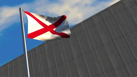 Animated Alabama flag waving with a wall... | Stock Video | Pond5