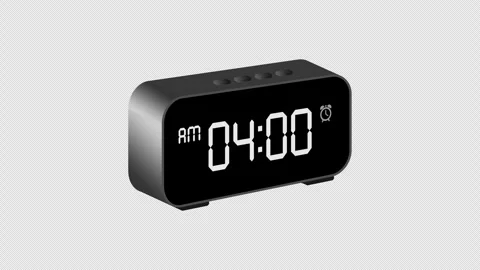 Animated alarm clock ringing at 4 am on ... | Stock Video | Pond5
