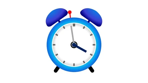 Animated alarm clock that rotates one ho... | Stock Video | Pond5