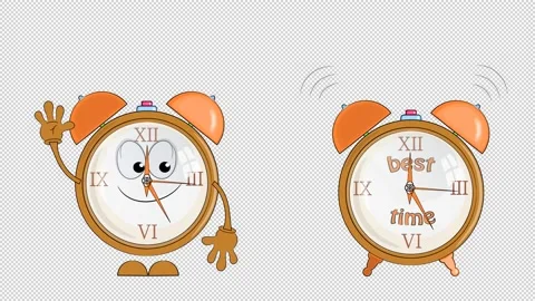 Animated alarm clocks. Without backgroun... | Stock Video | Pond5