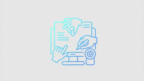 Animated all hands gradient icon | Stock Video | Pond5