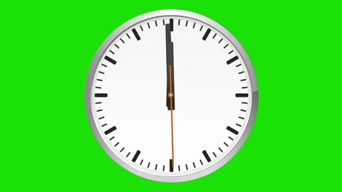 Animated analog clock, one minute to twe... | Stock Video | Pond5
