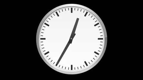 Animated analog clock, time lapse, on bl... | Stock Video | Pond5