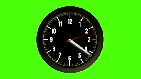Animated analog clock, time lapse, on gr... | Stock Video | Pond5