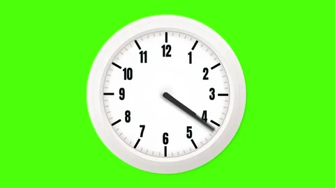 Animated analog clock, time lapse, on gr... | Stock Video | Pond5