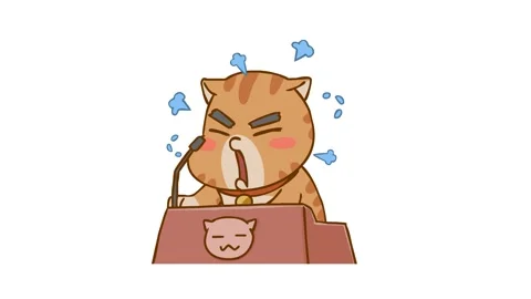 Animated Angry Cat Smashing Podium with ... | Stock Video | Pond5