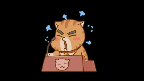Animated Angry Cat Smashing Podium with ... | Stock Video | Pond5