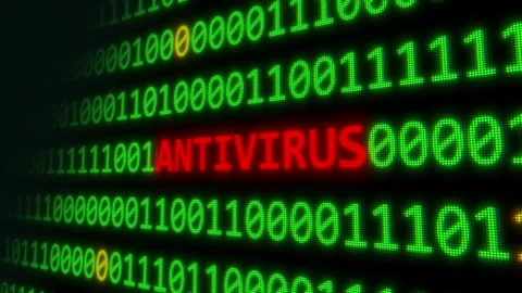 Animated "Antivirus" With Green Binary C... | Stock Video | Pond5